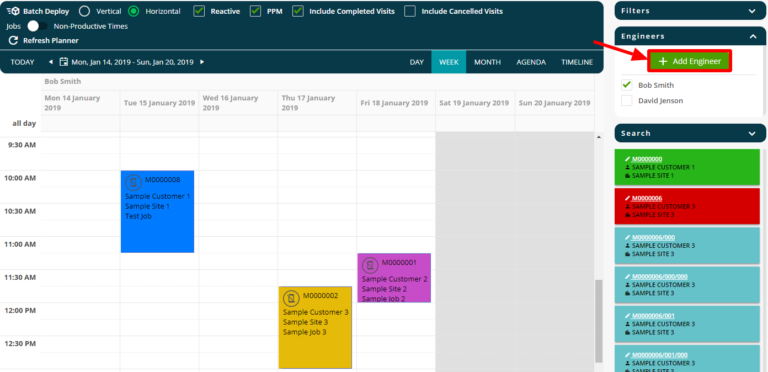 If you want to add an engineer quickly without going to the Joblogic ...
