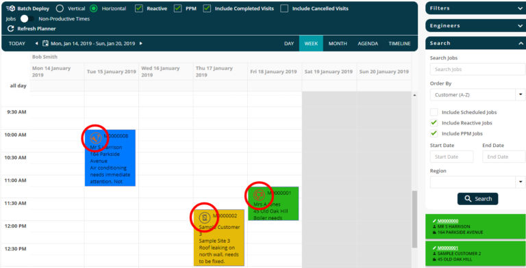 Whether a job has been completed, still in progress or waiting to be ...